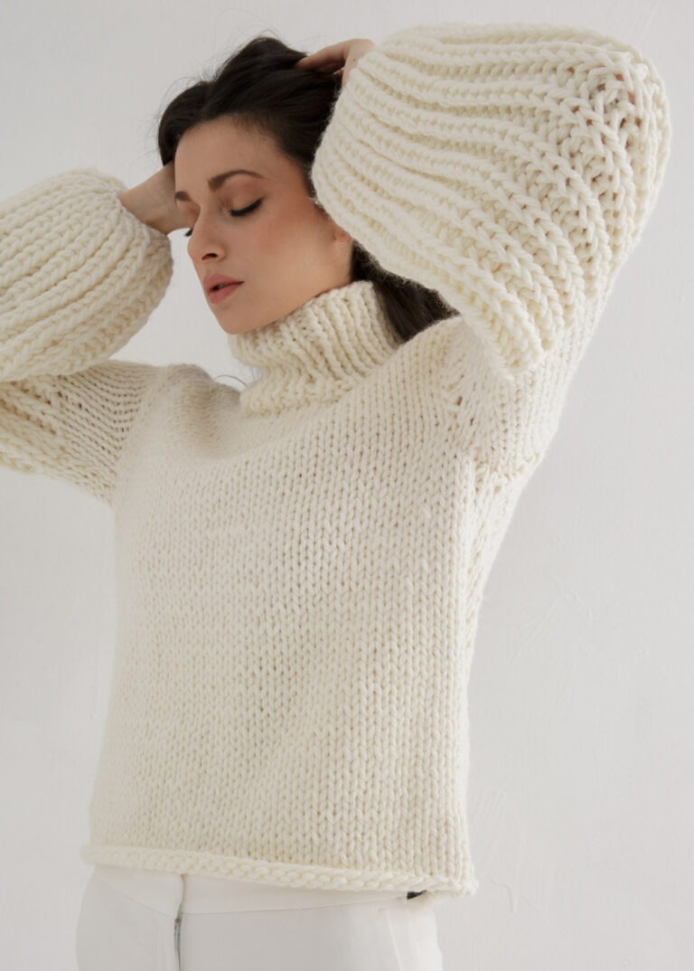 Chunky Sweater Knitting Pattern unique and easy – Through the Stitch
