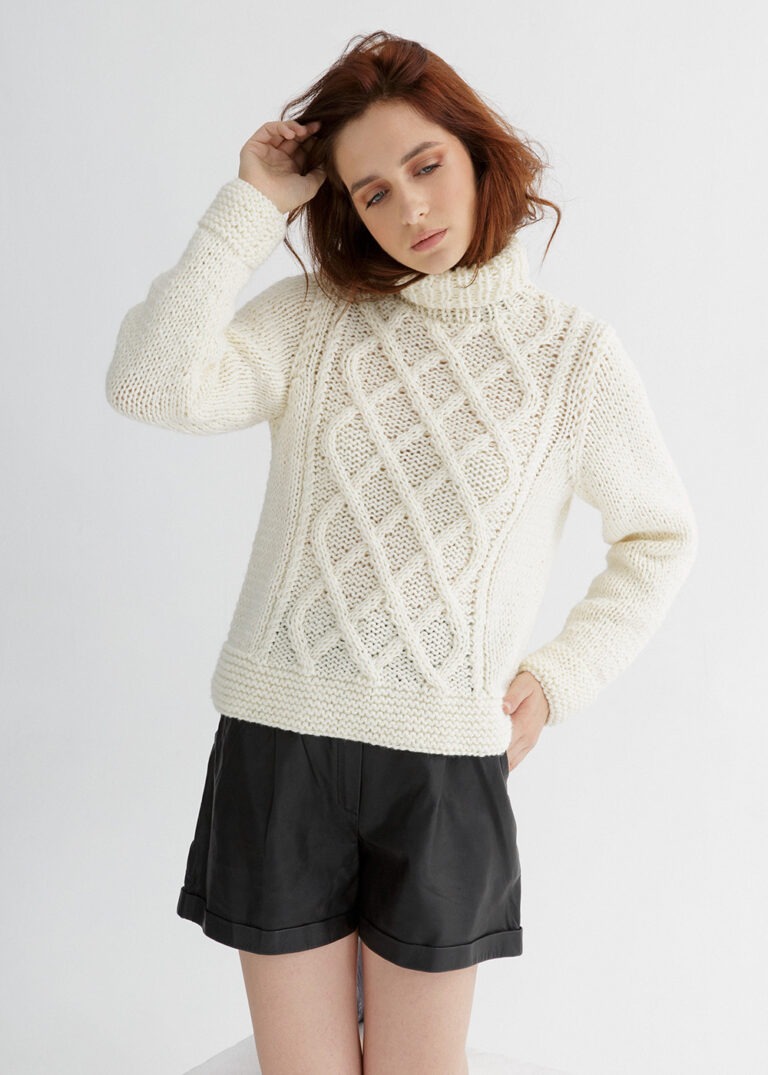 An easy Top Down Sweater Knitting Pattern – Through the Stitch